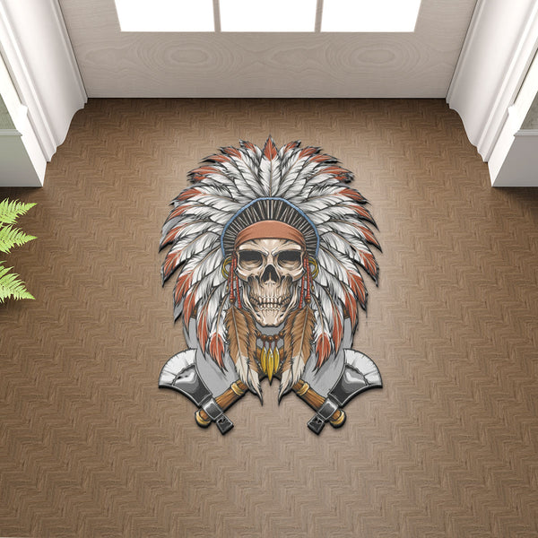 SM250509M09 Chief Skull Native American Shaped Mat – Powwow Store