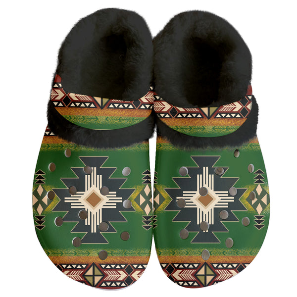 GB-NAT0001 Pattern Native American Classic Clogs with Fleece Shoes ...