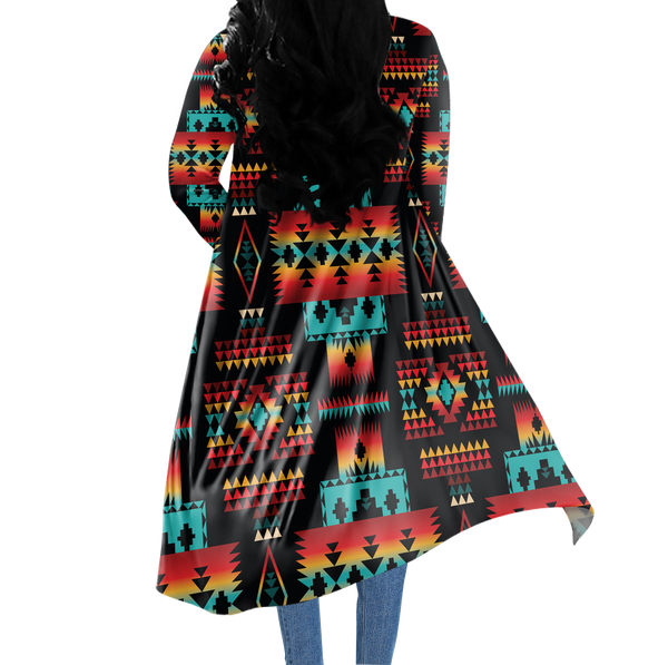 GB-NAT00046-02 Black Tribe Design Native American Cardigan Coat ...