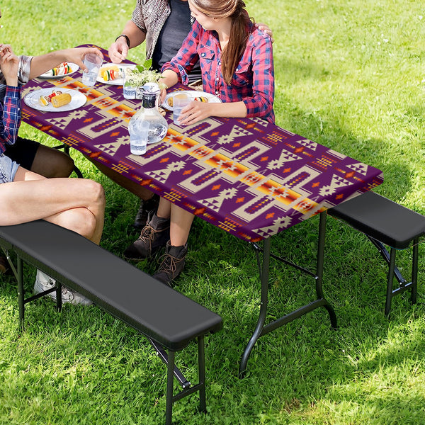 GB-NAT00062-09 Tribe Design Native American Picnic Table Cover – Powwow ...