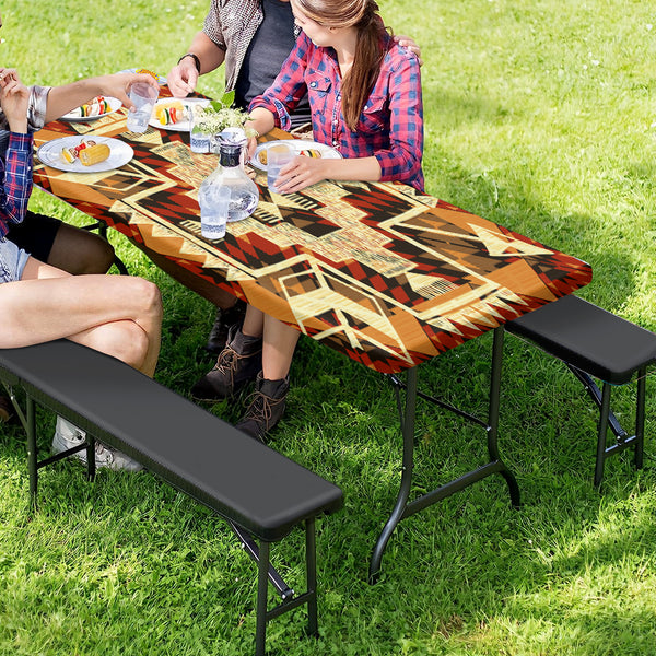 GB-NAT00022 Tribe Design Native American Picnic Table Cover – Powwow Store