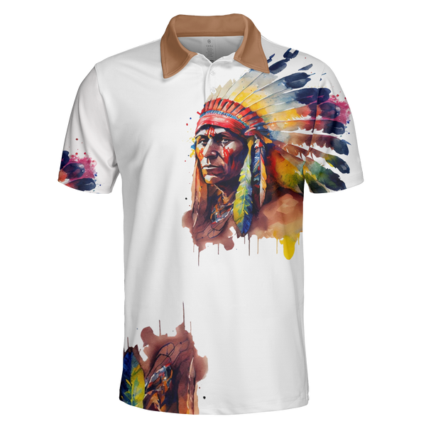 POLO0066 Native American Polo T-Shirt 3D – Powwow Store