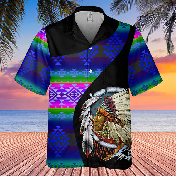 GB-HW000501 Tribe Design Native American Hawaiian Shirt 3D – Powwow Store