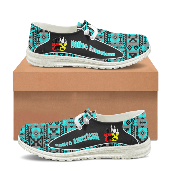 LUR0011 Pattern Native Lace Up Loafers – Powwow Store