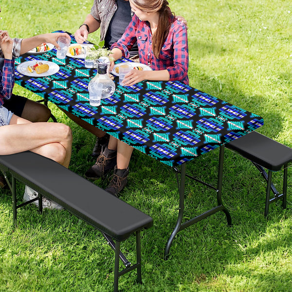 GB-NAT00656-02 Tribe Design Native American Picnic Table Cover – Powwow ...
