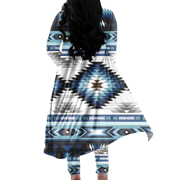 GB-NAT00528 Tribe Design Native American Cardigan Coat Long Pant Set ...