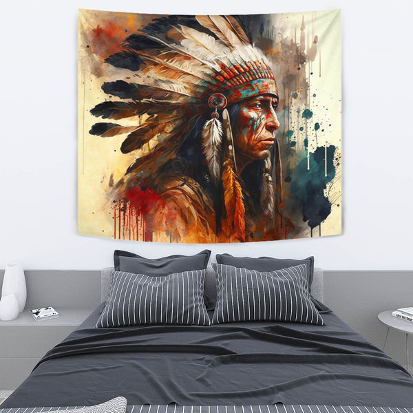 TPT00013 Chief Native American Tapestry – Powwow Store