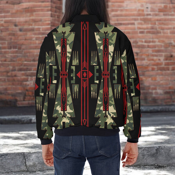 BB251223M01 Native American Bomber Jacket With Sleeve Pocket – Powwow Store