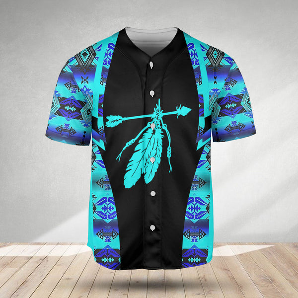 BS-000233 Feather Native American Baseball Jersey – Powwow Store
