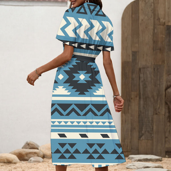 CLP00017 Native American Women Shirt Dress with Waist Tie – Powwow Store