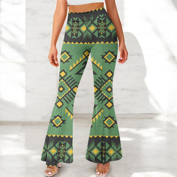 CLP00029 Native American High Waist Flared Slit Yoga Pants – Powwow Store