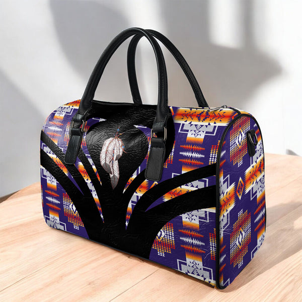 COMB071 Feather Native American Leather Travel Bag – Powwow Store