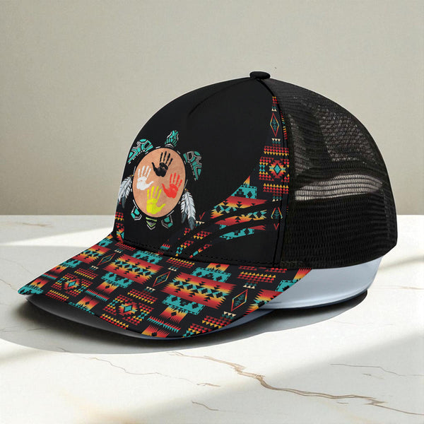 CP250723M19 Tribe Turtle Native American Unisex Trucker Hat With Black ...