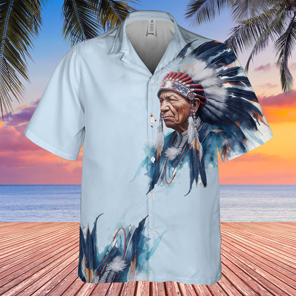 DS250428M02 Chief Native American Hawaiian Shirt 3D – Powwow Store