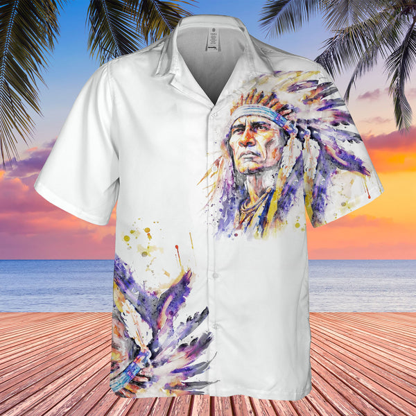 DS250428M05 Chief Native American Hawaiian Shirt 3D – Powwow Store