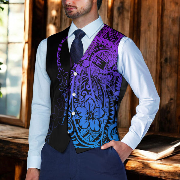 DS250801M03v3 Native American Suit Vest Jacket Print One Side Front ...
