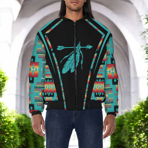 GB-HW000301 Feather Native American Bomber Jacket With Sleeve Pocket ...