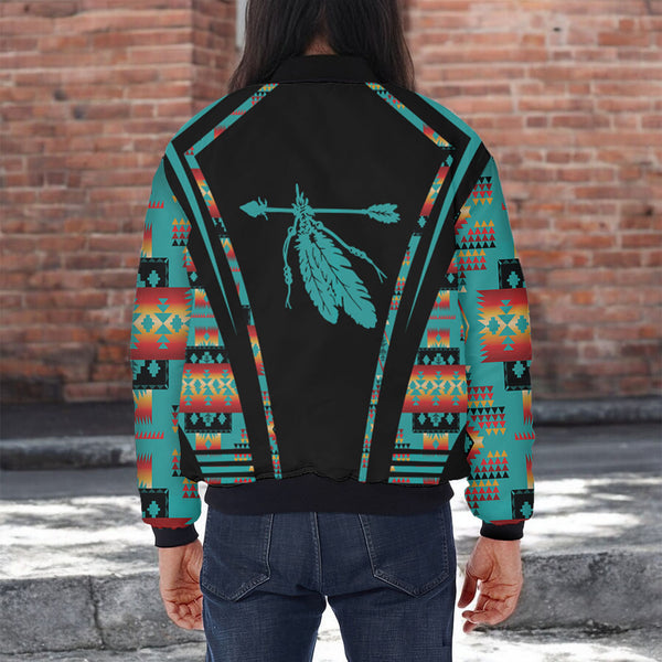 GB-HW000301 Feather Native American Bomber Jacket With Sleeve Pocket ...