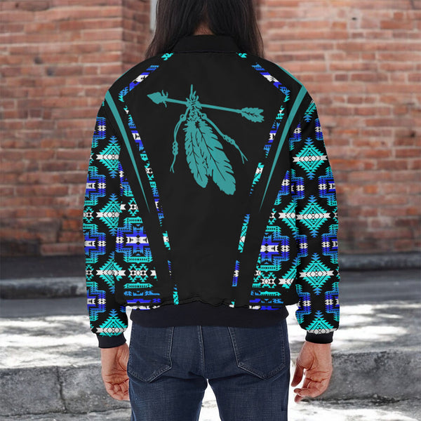 GB-HW000322 Native American Bomber Jacket With Sleeve Pocket – Powwow Store