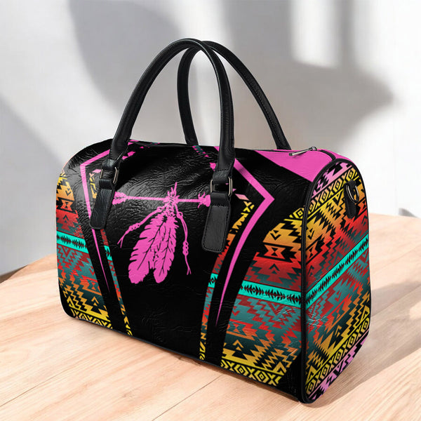 GB-HW000343 Feather Native American Leather Travel Bag – Powwow Store