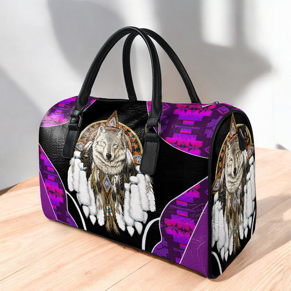 GB-HW000535 Chief Wolf Native American Leather Travel Bag – Powwow Store