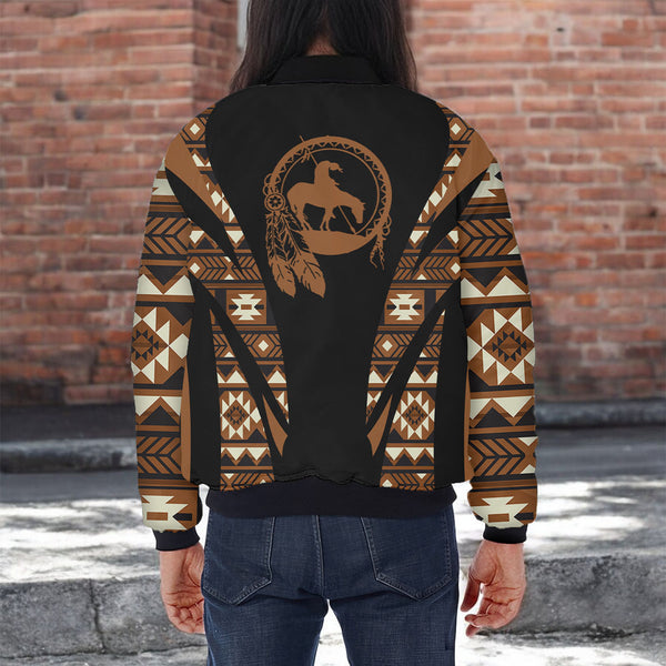 GB-HW000665 Native American Bomber Jacket With Sleeve Pocket – Powwow Store