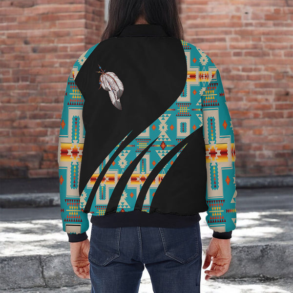 GB-HW000813 Native American Bomber Jacket With Sleeve Pocket – Powwow Store