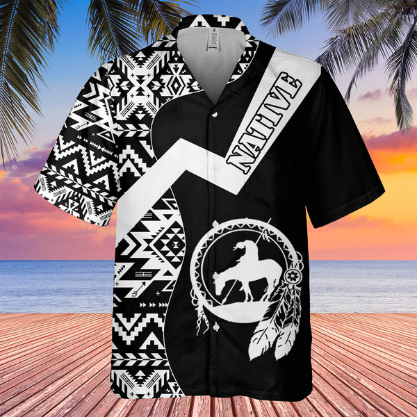 GB-HW0011176 Tribe Design Native American Hawaiian Shirt 3D – Powwow Store