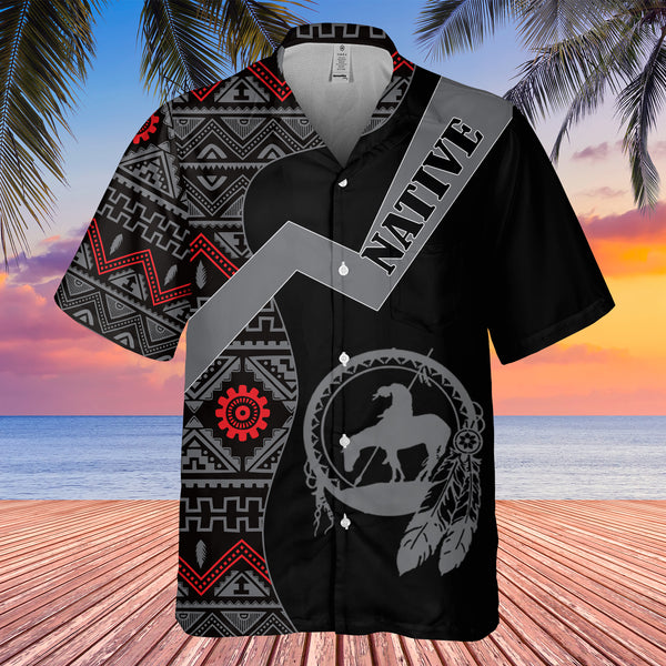 GB-HW0011176 Tribe Design Native American Hawaiian Shirt 3D – Powwow Store