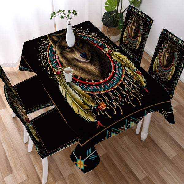 GB-NAT00020 Tribe Design Native American Tablecloth – Powwow Store