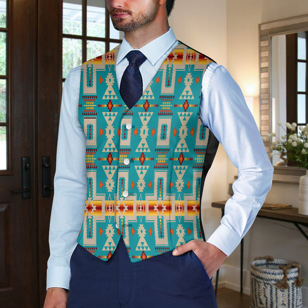 GB-NAT00062-05 Native American Suit Vest Jacket Print One Side Front ...