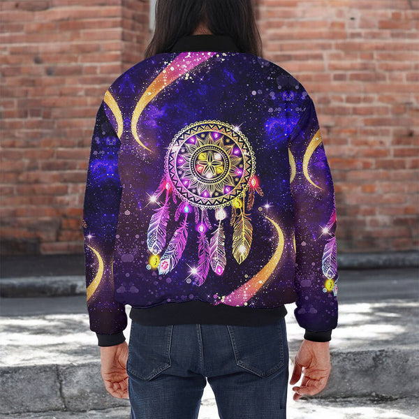 GB-NAT00546 Dreamcatcher Native American Bomber Jacket With Sleeve Poc ...