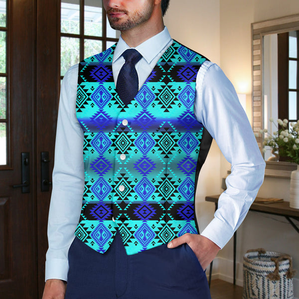 GB-NAT00688 Native American Suit Vest Jacket Print One Side Front ...