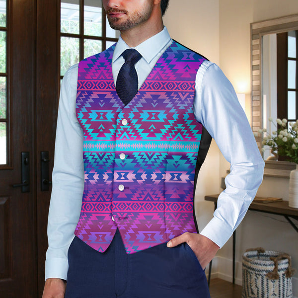 GB-NAT00701 Native American Suit Vest Jacket Print One Side Front ...