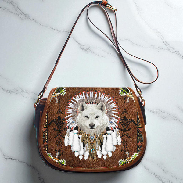 GB-NAT00745 Wolf Native American Saddle Bag – Powwow Store