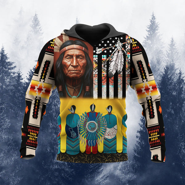 HD251028M02 Chief Native American 3D Hoodie – Powwow Store