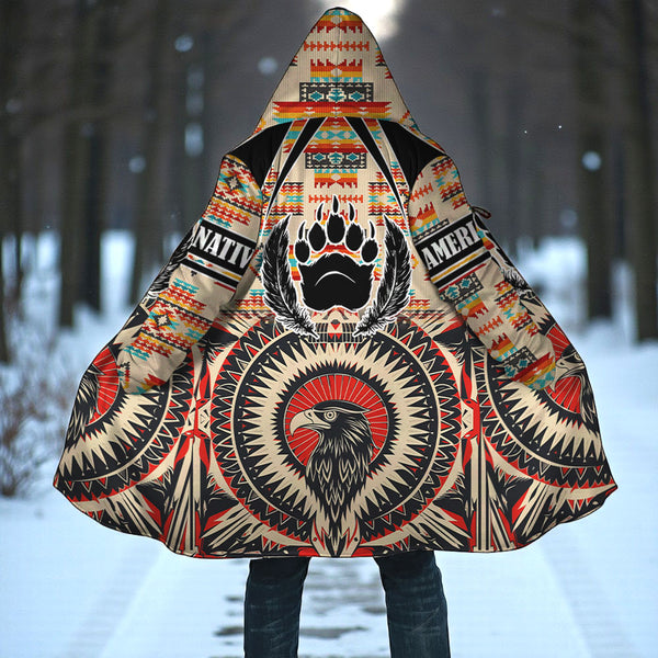 HD251103M21 Bear Feather and Eagle Native American Cloak – Powwow Store