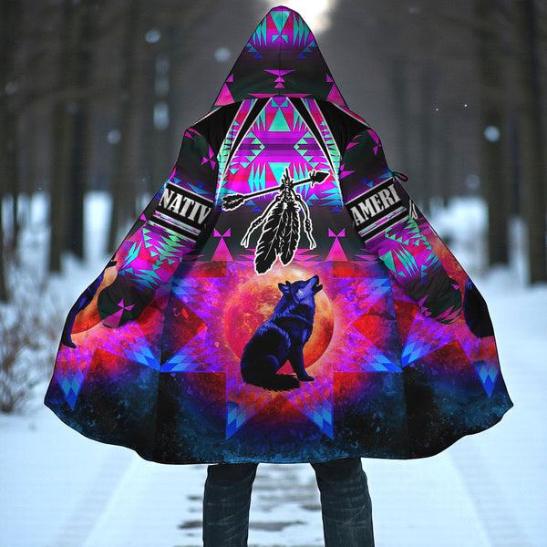 HD251114M08 Wolf Feather Native American Cloak – Powwow Store