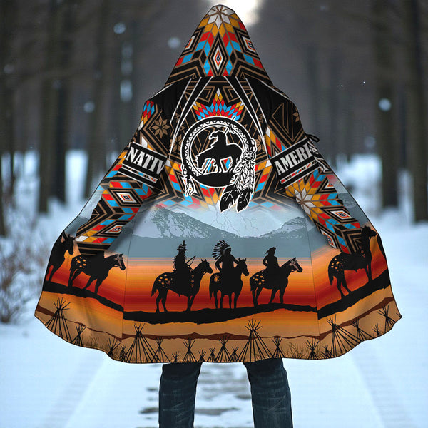 HD251114M13 Chief Feather Native American Cloak – Powwow Store