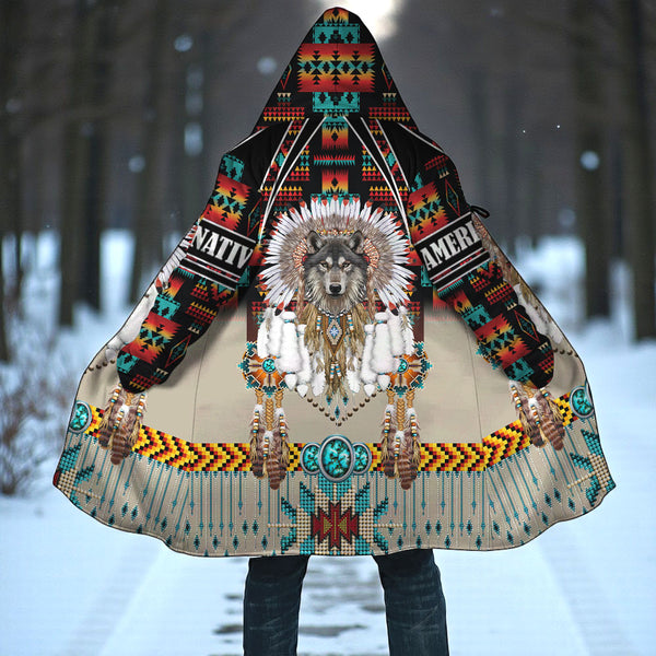 HD251117M11 Wolf Chief Native American Cloak – Powwow Store