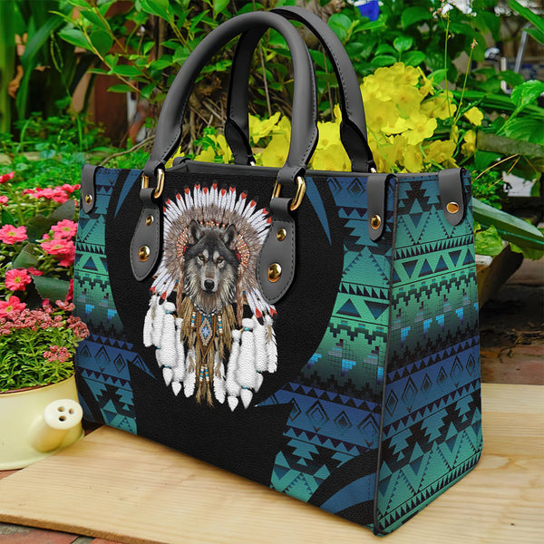 LT250311M06 Chief Wolf Native American Leather Bag – Powwow Store