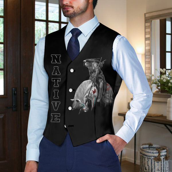 VJ250306M04 Trail of Tear Native American Suit Vest Jacket Print One S ...