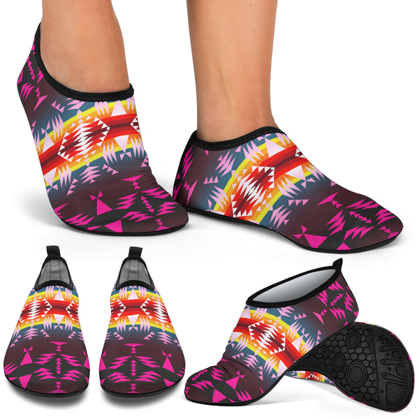 GB-NAT00653 Tribe Design Native American Aqua Shoes – Powwow Store