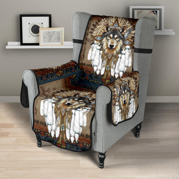 CSF-0060 Wolf Native American Native 23" Chair Sofa Protector – Powwow ...