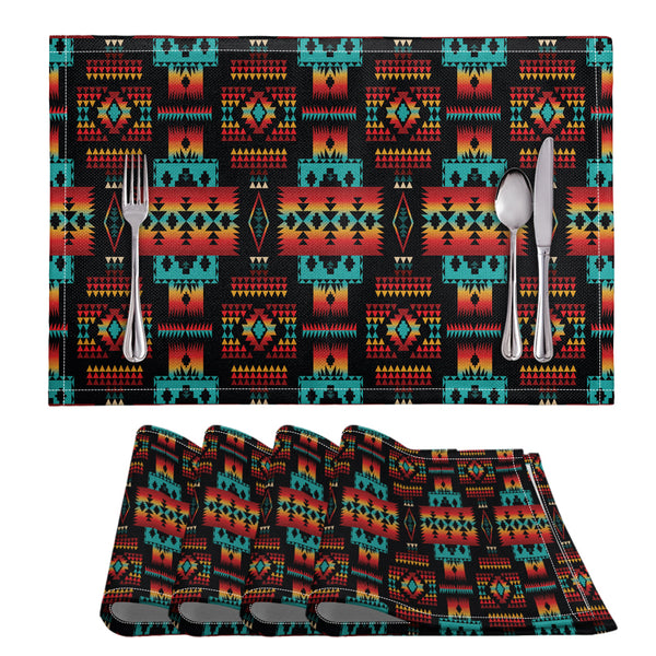 GB-NAT00046-02 Black Native Pattern Native Table Mats – Powwow Store