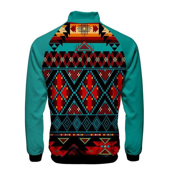 Blue Tribe Pattern Native American Jacket – Powwow Store