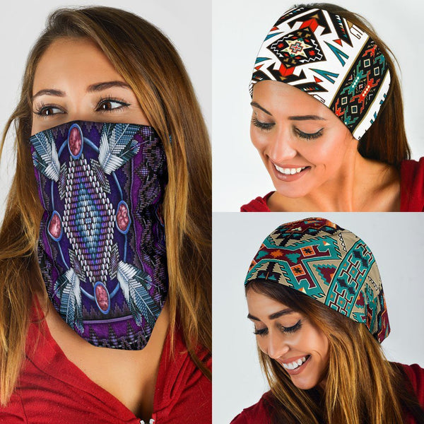 Naumaddic Arts Purple Native American Bandana 3-Pack_1 – Powwow Store