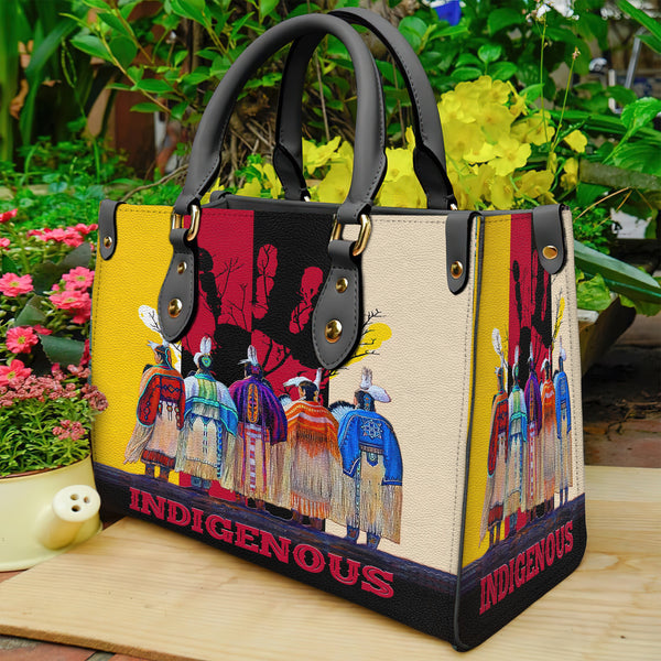 GB-NAT00616 Native American Indigenous Leather Bag – Powwow Store