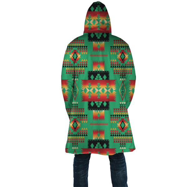 GB-NAT00046-05 Green Native Tribes Pattern Native American Cloak ...