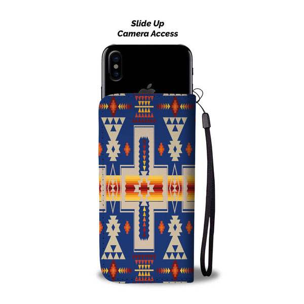 GB-NAT00062-04 Navy Tribe Design Native American Wallet Phone Case ...